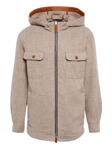 Giorgio Armani Hooded Virgin Wool Blouson - Nude