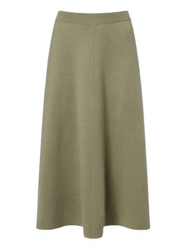 Jardin Des Orangers Virgin Wool And Cashmere Midi Skirt - Green