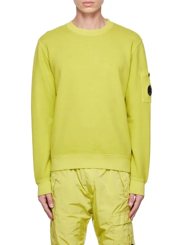 C.P. COMPANY Emerized Diagonal Fleece Sweatshirt - Yellow