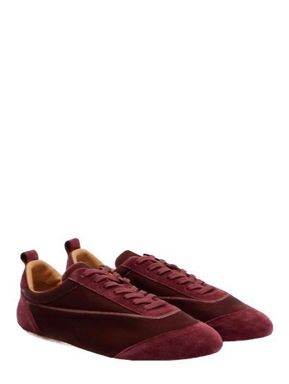 JIL SANDER Suede-trimmed Velvet Sneakers - Brown