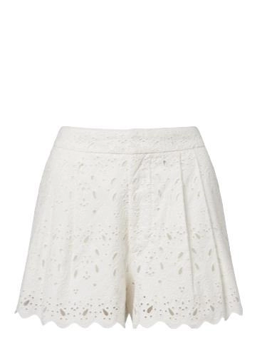 FRAME Paisley Eyelet Cotton Shorts - White
