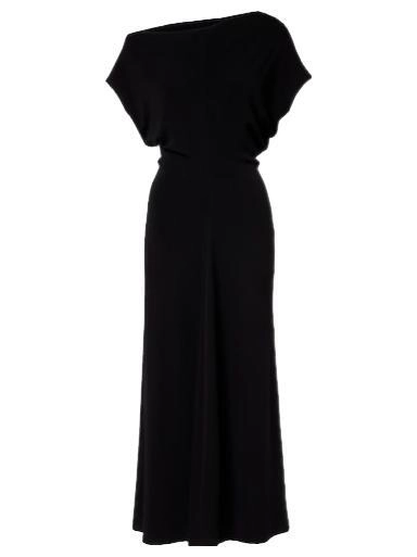 Vince One-shoulder Draped Midi Dress - Black