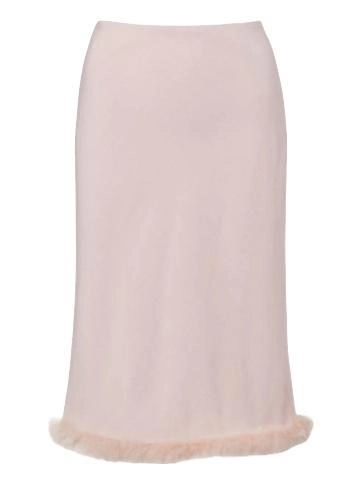 Dorothee Schumacher Soft Vibes Feather-trimmed Midi Skirt - Pink