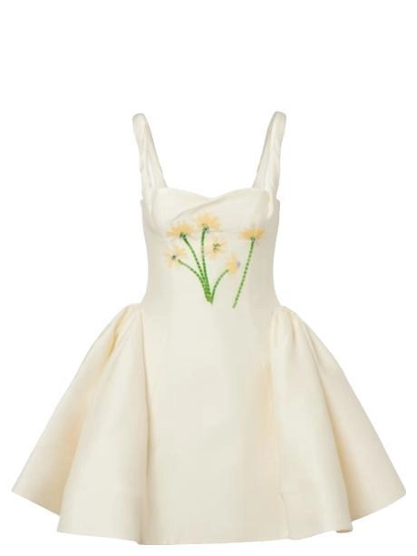 LEO Ariel Embellished Wool And Silk Minidress - White
