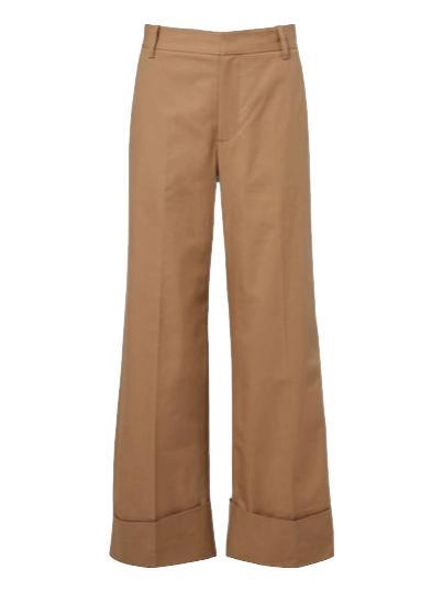 FRAME Cuffed Slim Palazzo Wide-leg Pants - Brown