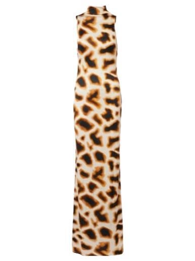 Christopher Esber Animal Print High Neck Maxi Dress - Nude