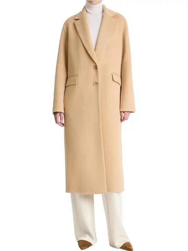 Vince Wool Blend Single-breasted Coat - Camel