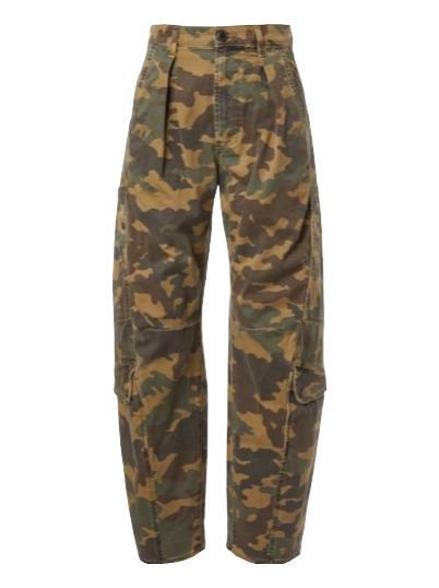 Citizens Of Humanity Camouflage Twill Barrel-leg Pants - Brown
