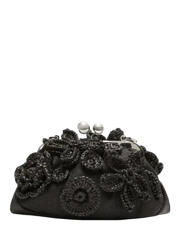 Max Mara Pasticcino Floral Small Shoulder Bag - Black