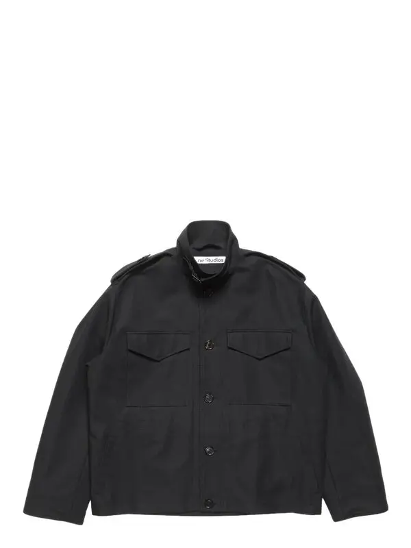 Acne Studios Cotton Satin Blouson Jacket - Black