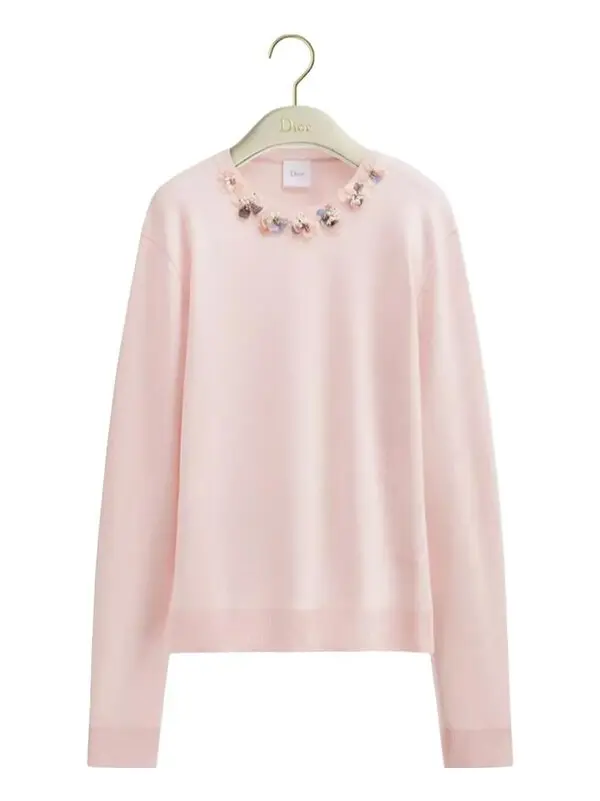 Dior Embroidered Floral Sweater - Pink