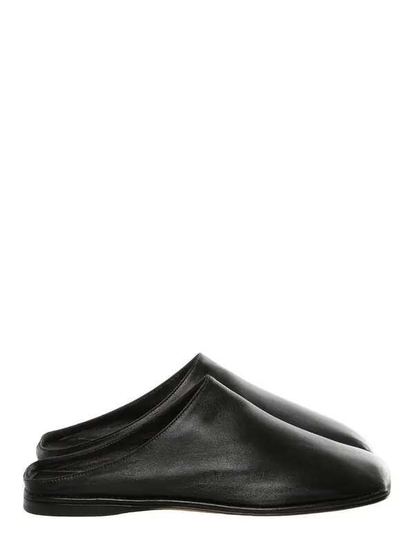 THE ROW Square-toe Slip-on Slides - Black