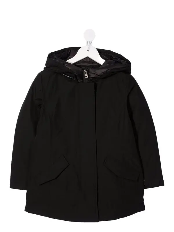 Woolrich Long-sleeved Hooded Down Jacket - Black