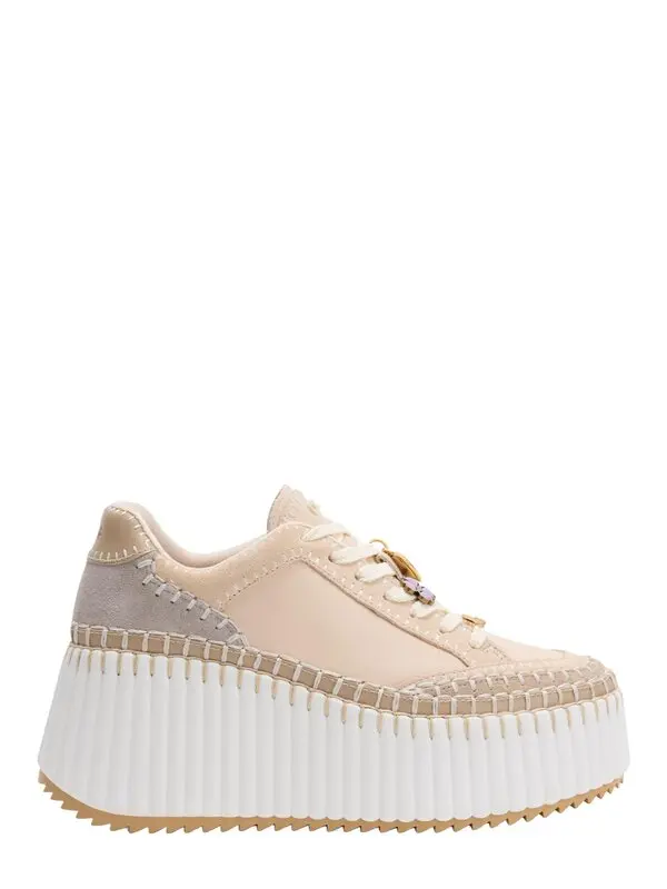 Chloé Color-block Flatform Sneakers - White