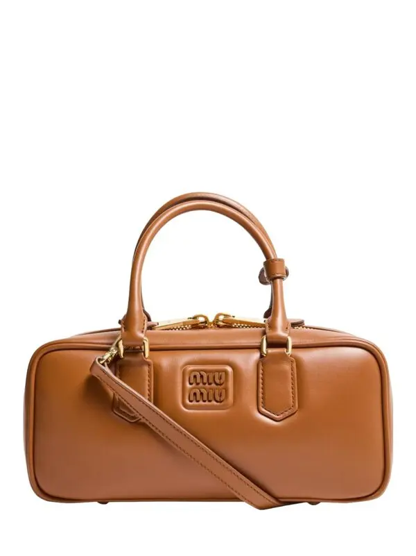 Miu Miu Arcadie Leather Handbag - Beige
