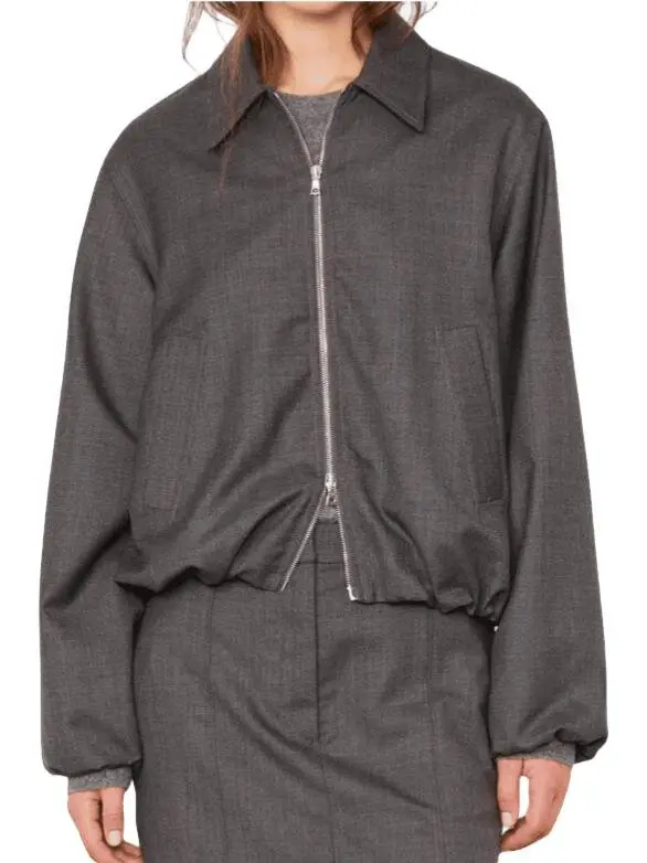 Officine Générale Long Sleeve Bomber Jacket - Black