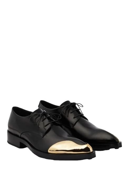 JIL SANDER Embellished Leather Derby Shoes - Black