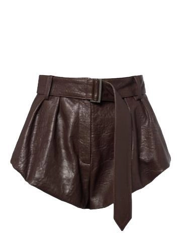 Magda Butrym Belted Leather Shorts - Black