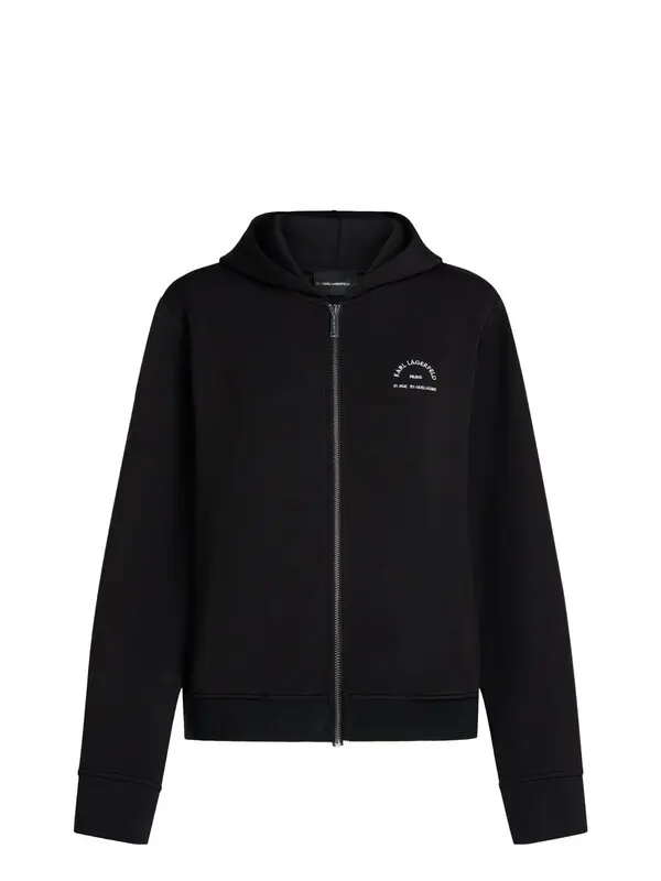 Karl Lagerfeld Rue St-guillaume Zip-up Hoodie - Black