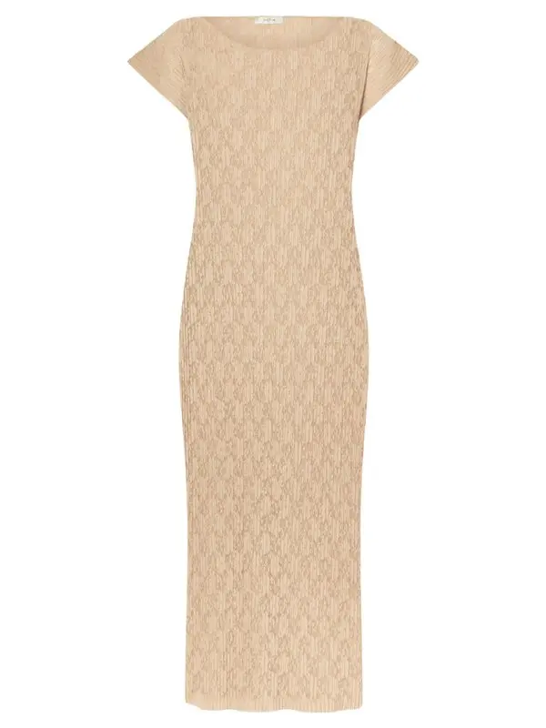 THE ROW Short-sleeved Round Neck Maxi Dress - Nude