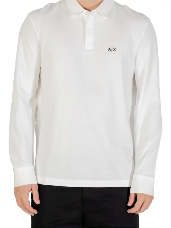 Armani Exchange Long-sleeved Polo Shirt - White