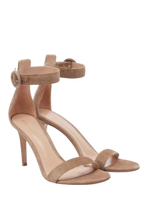 GIANVITO ROSSI Suede High-heeled Sandals - Nude