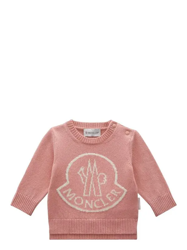 Moncler Logo Wool Jumper - Light Pink