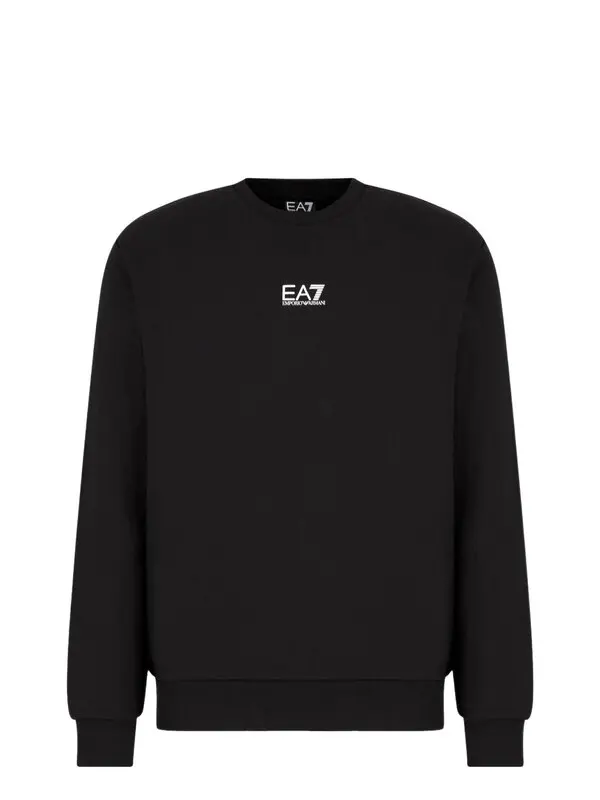 EA7 Long Sleeve Sweatshirt With Logo - Black