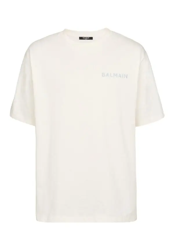 Balmain Cotton T-shirt With Small Logo - White