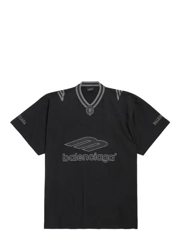 Balenciaga 3b Football V-neck T-shirt Oversized - Black/anthracite