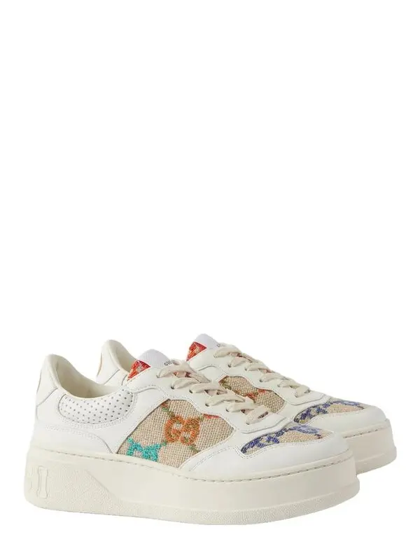 Gucci Gg Crossover Lace-up Sneakers - White