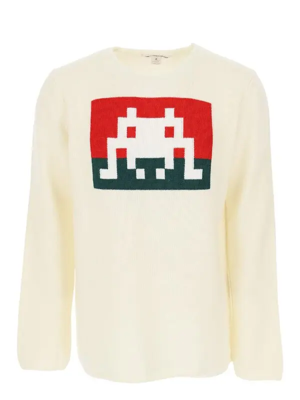 Comme Des Garçons Crew Neck Graphic Pullover - Red