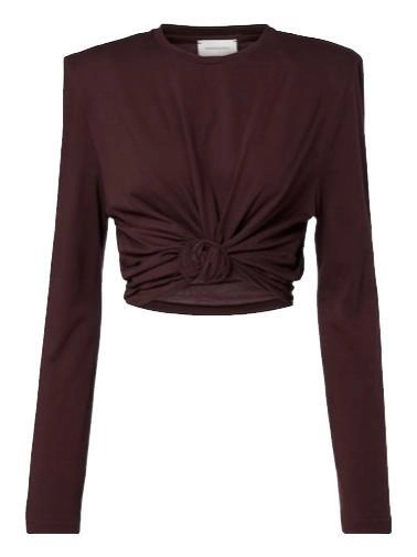 Magda Butrym Cotton-blend Jersey Crop Top With Front Tie - Black