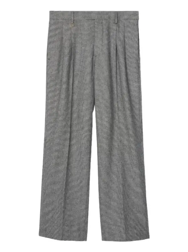 Burberry Tailored Puppytooth Check Trousers - Titanium Gray/black