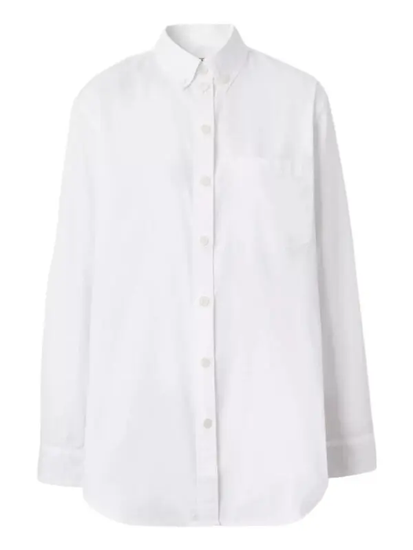 Burberry Button-collar Long-sleeved Shirt - White