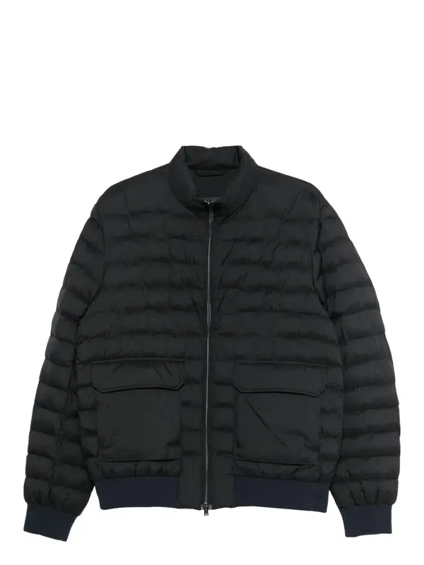 Herno Quilted Zip-up Jacket With Two Pockets - Black