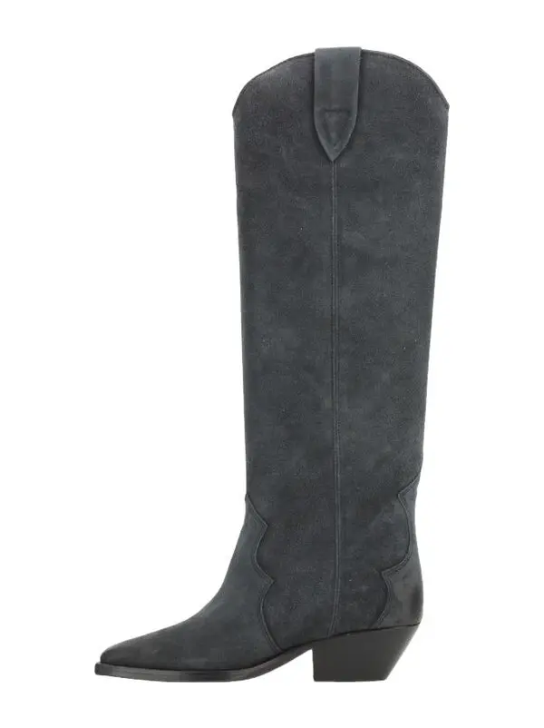 Isabel Marant Étoile Denvee Pointed-toe Knee-length Suede Boots - Black