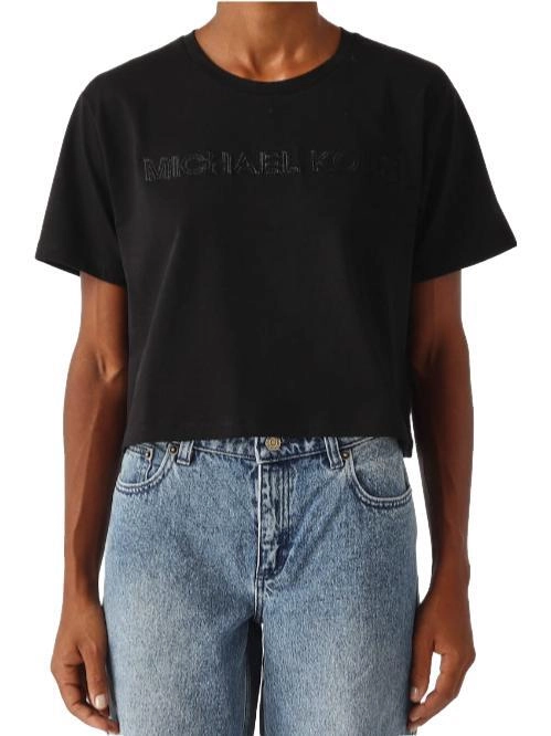 Michael Kors Logo Embroidered T-shirt - Black