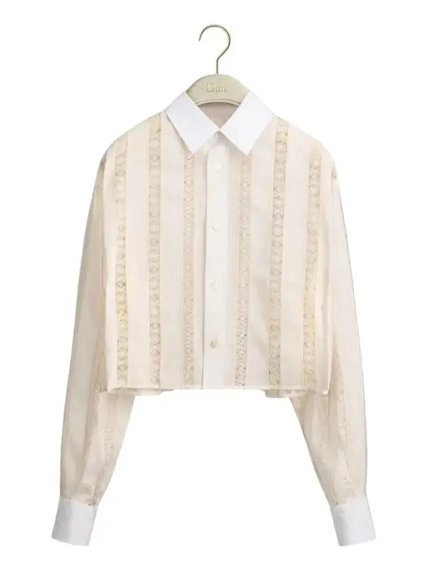 Dior Embroidered Blouse With Mother-of-pearl Buttons - White