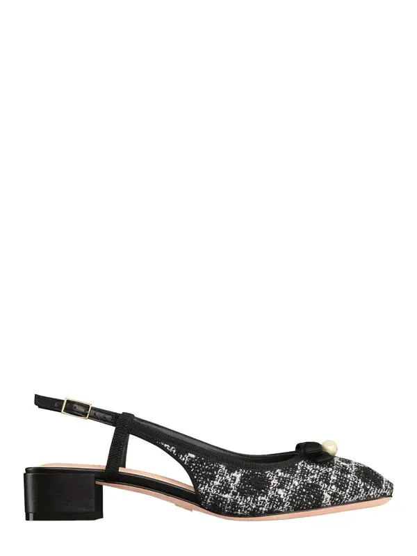 Dior Ballet Slingback Pump With Grosgrain Bow And Cd Resin Beads - Black