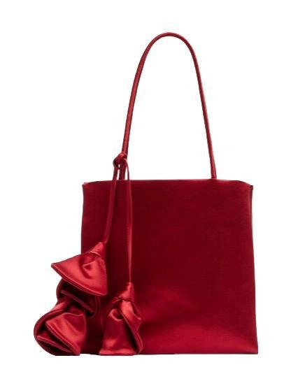 Magda Butrym Julia Satin Shoulder Bag With Rose Charm - Red
