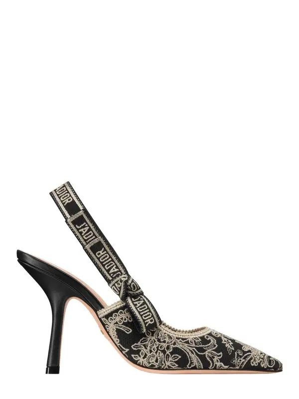 Dior J'adior Embroidered Slingback Pumps - Black