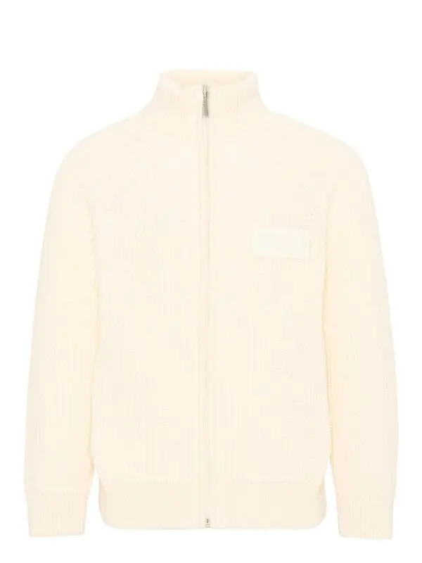 Paul & Shark High Neck Zip-up Cardigan - Ivory