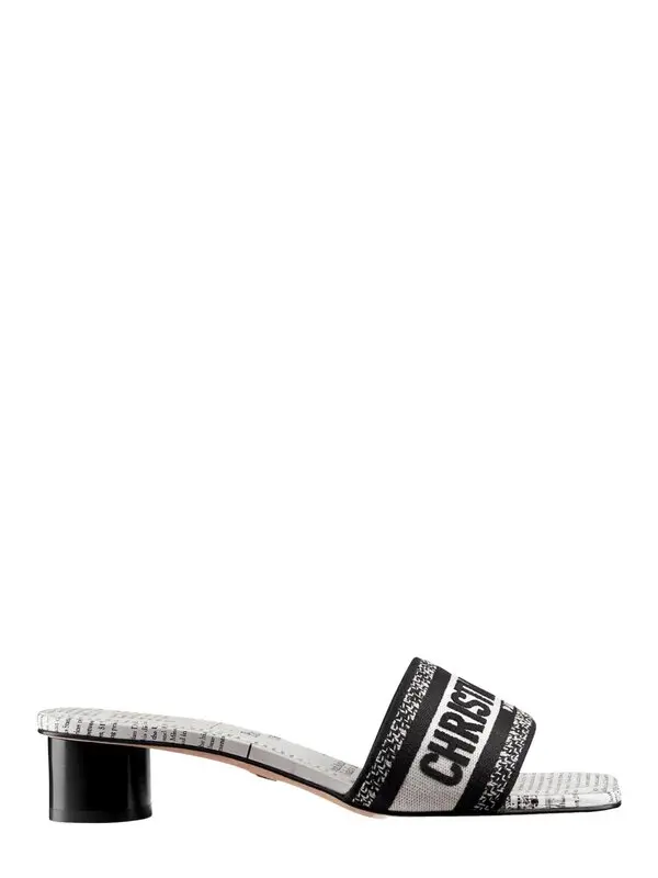 Dior Dway Heeled Slide Sandals - Black