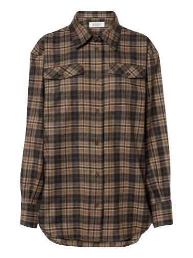 RÓHE Checked Wool-blend Overshirt - Brown