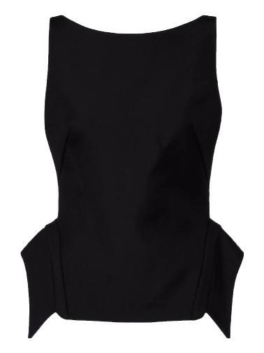 RÓHE Sleeveless Wool-blend Top With Wing Detailing - Black