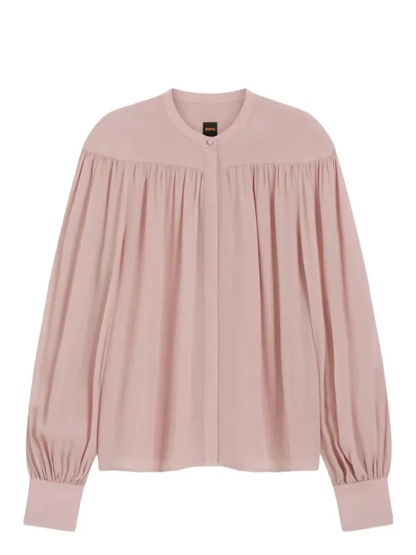 Hugo Boss Relaxed-fit Crepe De Chine Blouse - Light Pink
