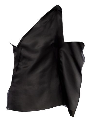 RÓHE Draped One-shoulder Silk Top - Black