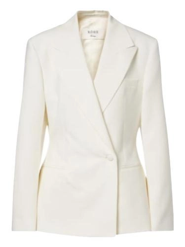 RÓHE Double-breasted Virgin Wool Blazer With Peak Lapels - White