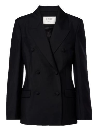 RÓHE Wool And Mohair Double-breasted Blazer - Black
